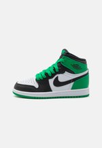 Jordan JORDAN 1 RETRO HIGH UNISEX - Ghete baschet - black/lucky green ...
