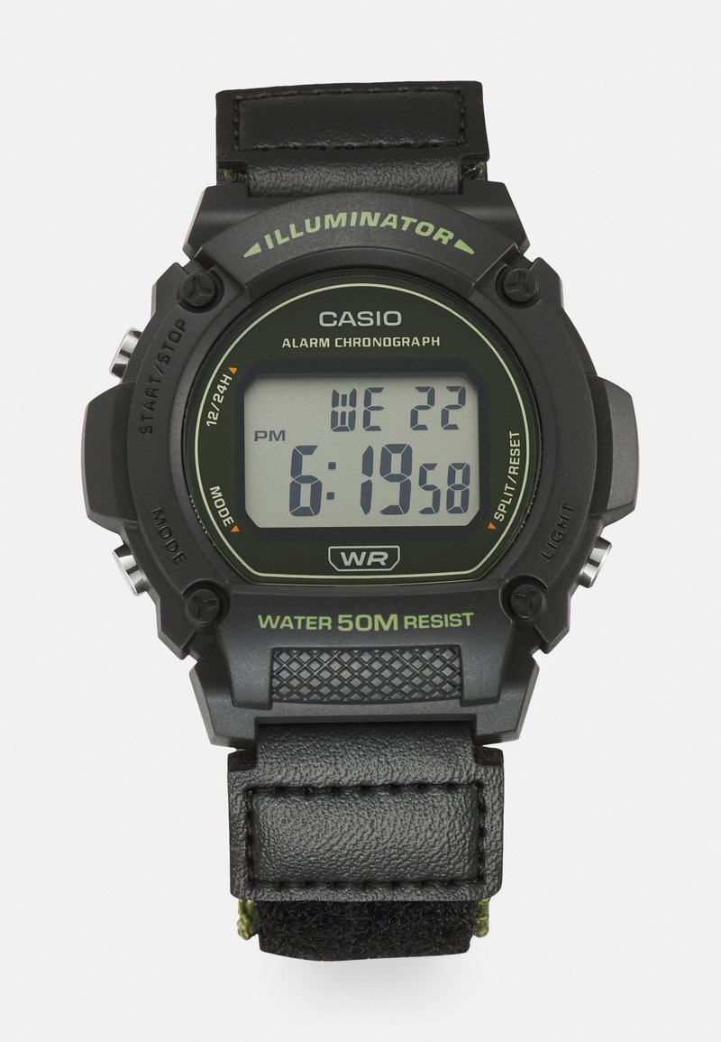 Casio BAND SERIES W-219HB - Digital watch - black/green - Zalando.co.uk