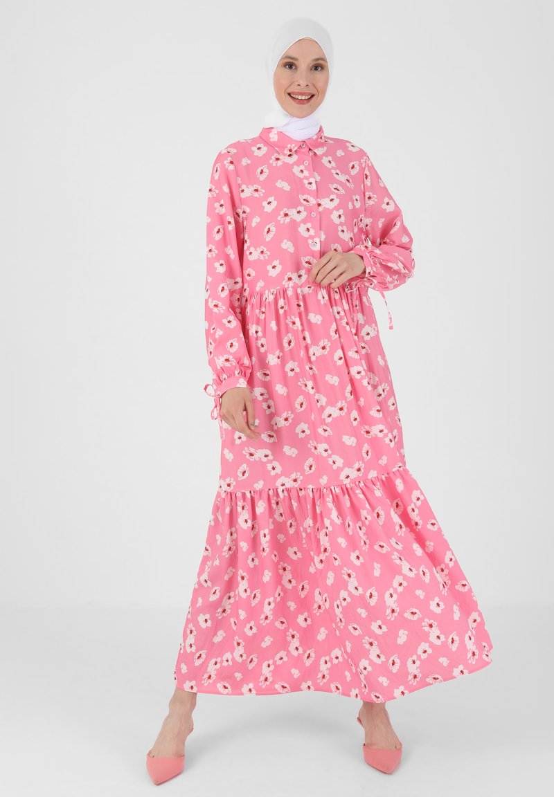 Modanisa POINT COLLAR MODEST BENIN - Shirt dress - pink - Zalando.ie