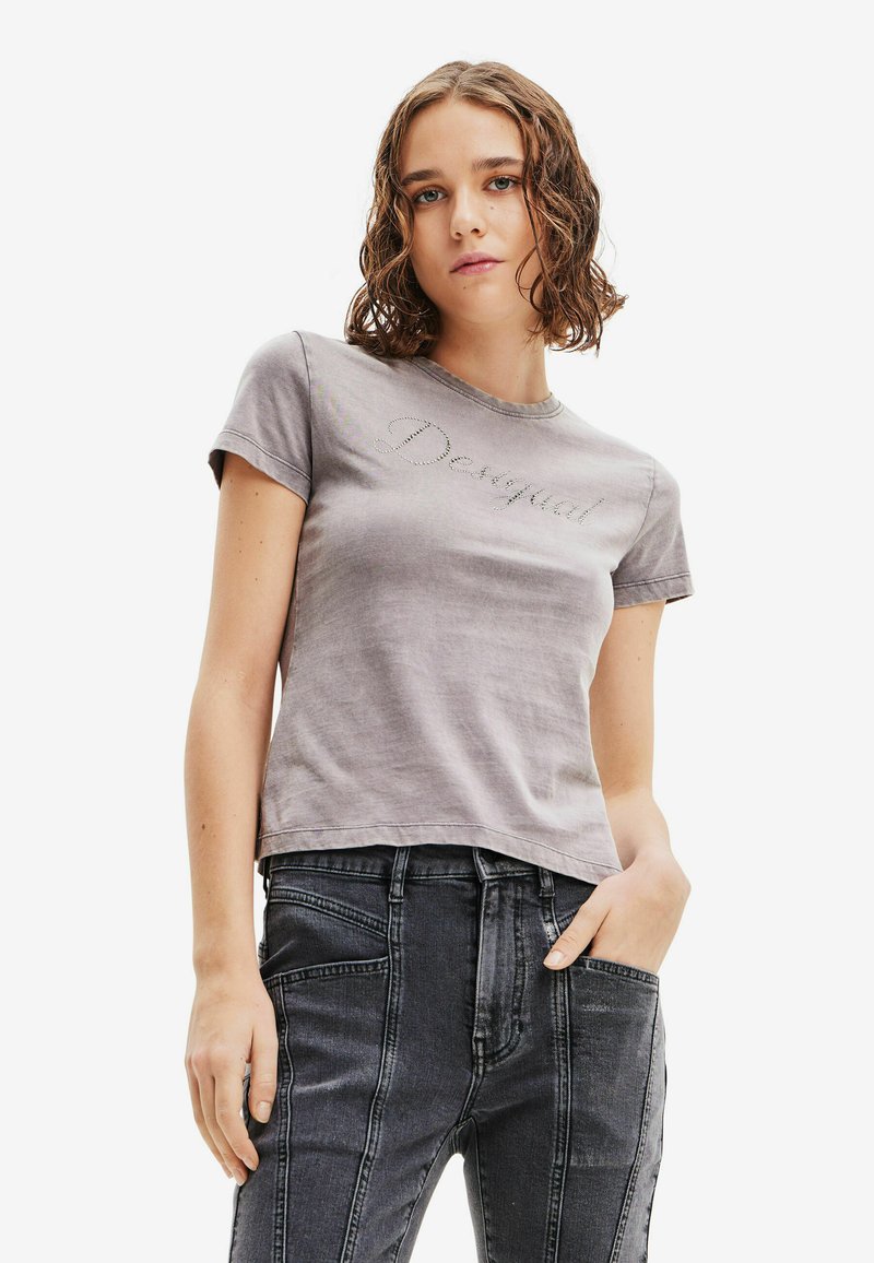 Desigual T-shirt z nadrukiem/szary - Zalando.pl