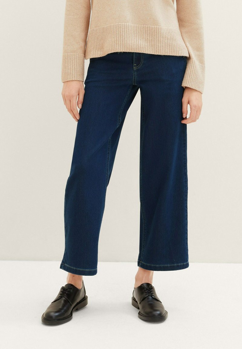 TOM TAILOR CULOTTE - Flared Jeans - dark stone bright blue denim/blue ...