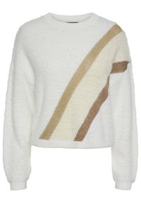 Pieces MILO LS KAC FC - Pullover - cloud dancer/blanc - ZALANDO.FR