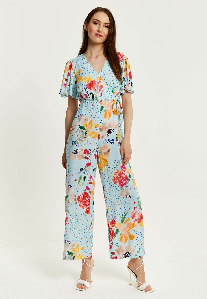 Liquorish FLORAL PRINT WITH WIDE LEGS - Jumpsuit - multi coloured/multi ...
