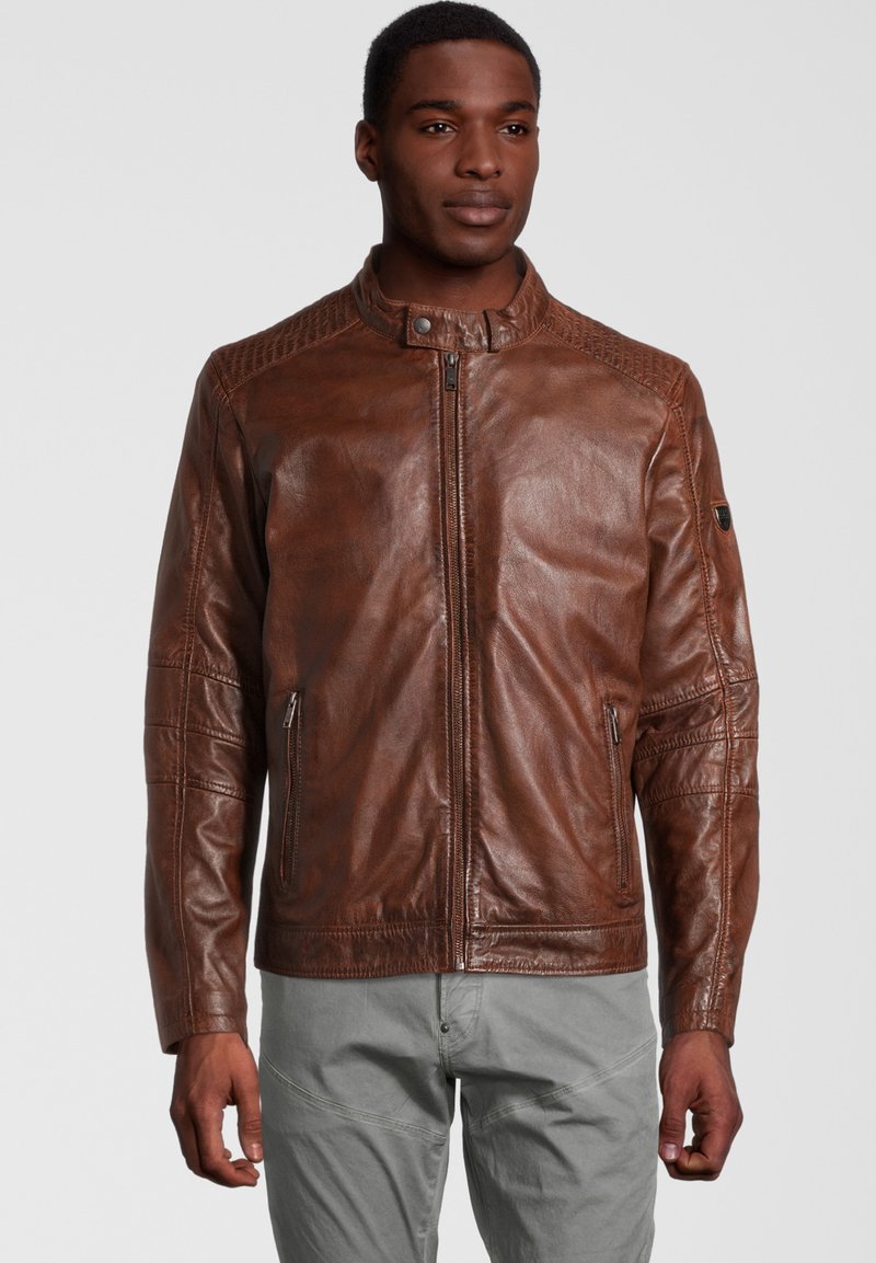 H.I.S SANTOS HIS - Leather jacket - braun/brown - Zalando