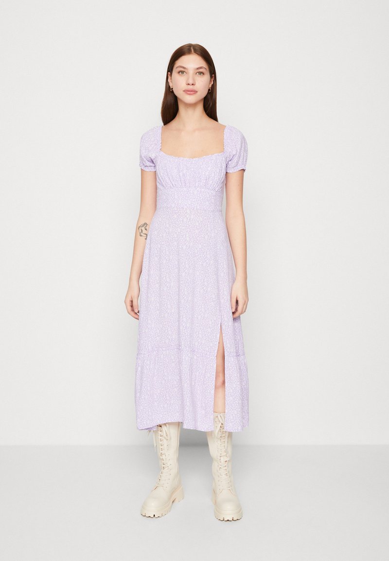 Hollister Co. RUCHED BUST MIDI - Day dress - lavender ditsy/lilac ...