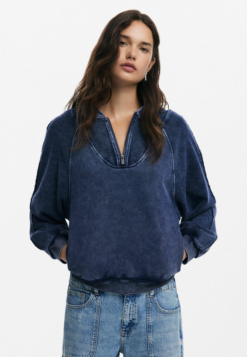 Desigual WASHED EFFECT - Hanorac - blue/albastru - Zalando.ro