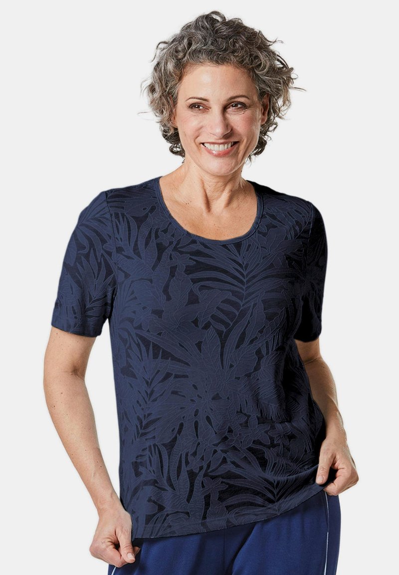 GOLDNER Print T-shirt - navy/dark blue - Zalando