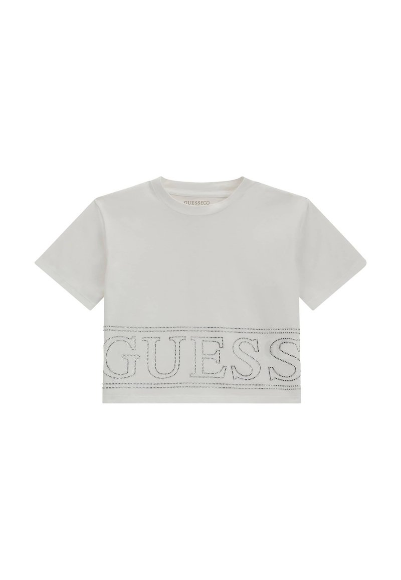 Guess STRETCH LOGO STRASS - T-shirt print - weiß/wit - Zalando.nl