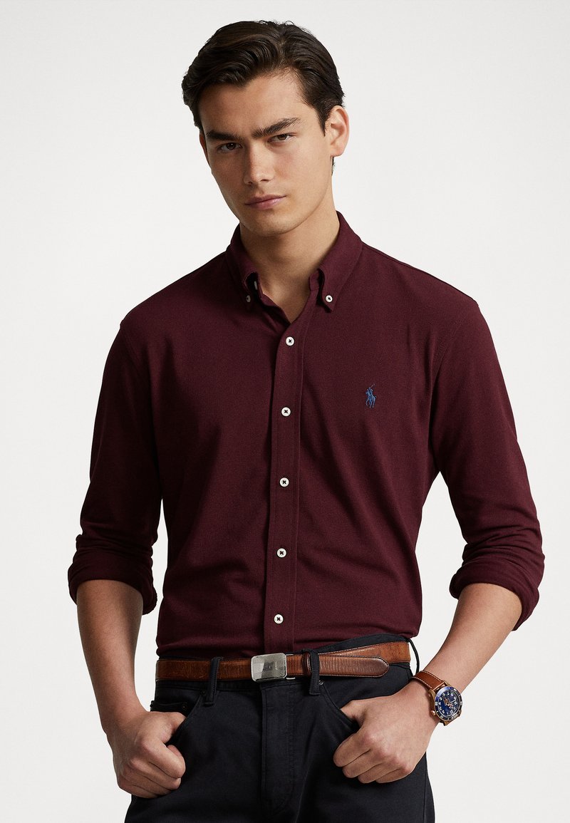 Polo Ralph Lauren LONG SLEEVE - Hemd - mottled bordeaux/bordeaux-meliert - Zalando.de