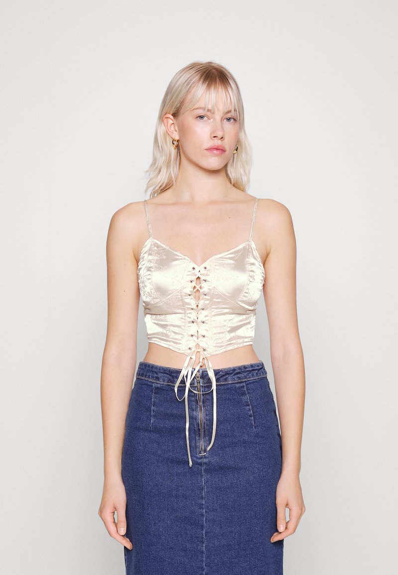 Neon & Nylon ONICOLE STRAP CORSET - Top - antique white/alb - Zalando.ro