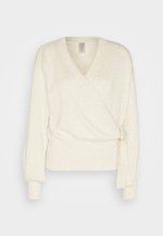 YAS YASASSI WRAP CARDIGAN - Kofta - birch/offwhite - Zalando.se