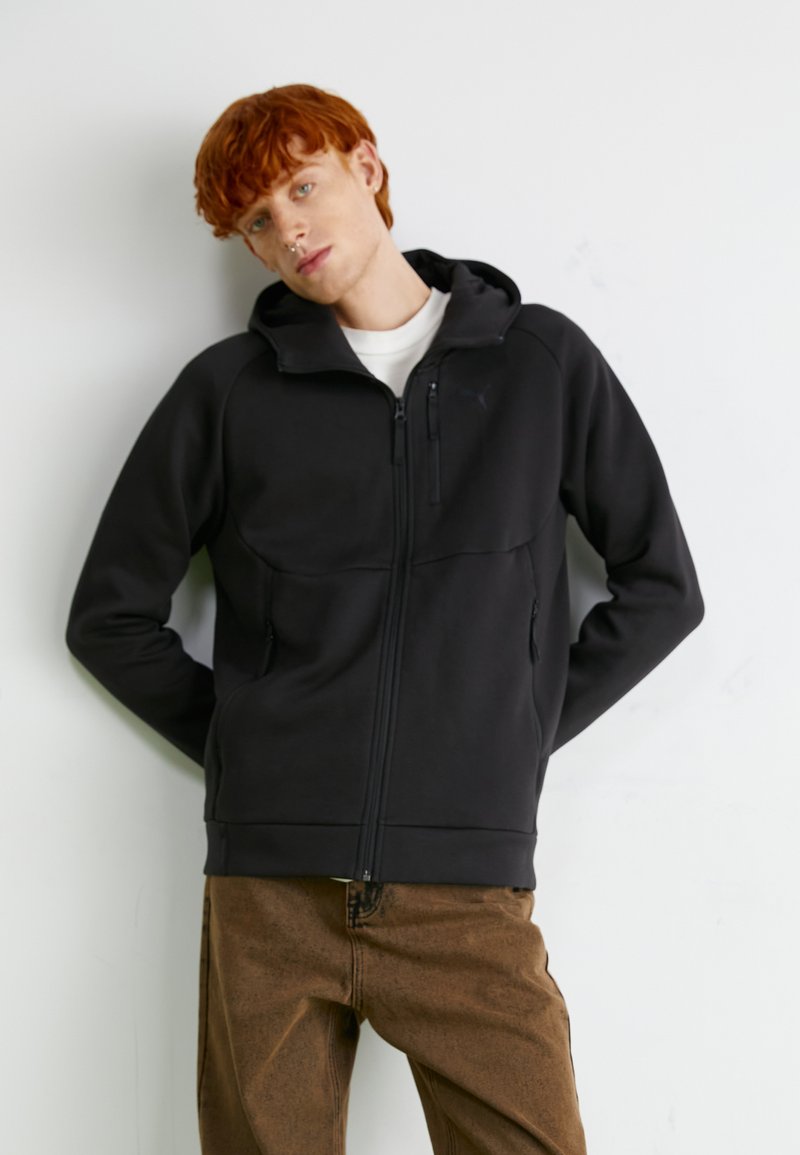 Puma TECH - Zip-up sweatshirt - puma black/black - Zalando.co.uk