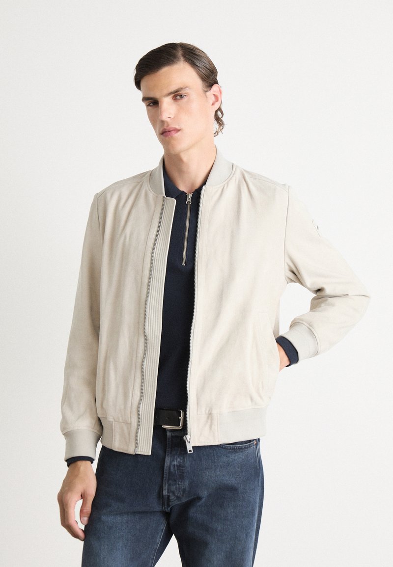 BOSS JOFLAG - Bomber Jacket - light beige/beige - Zalando.co.uk