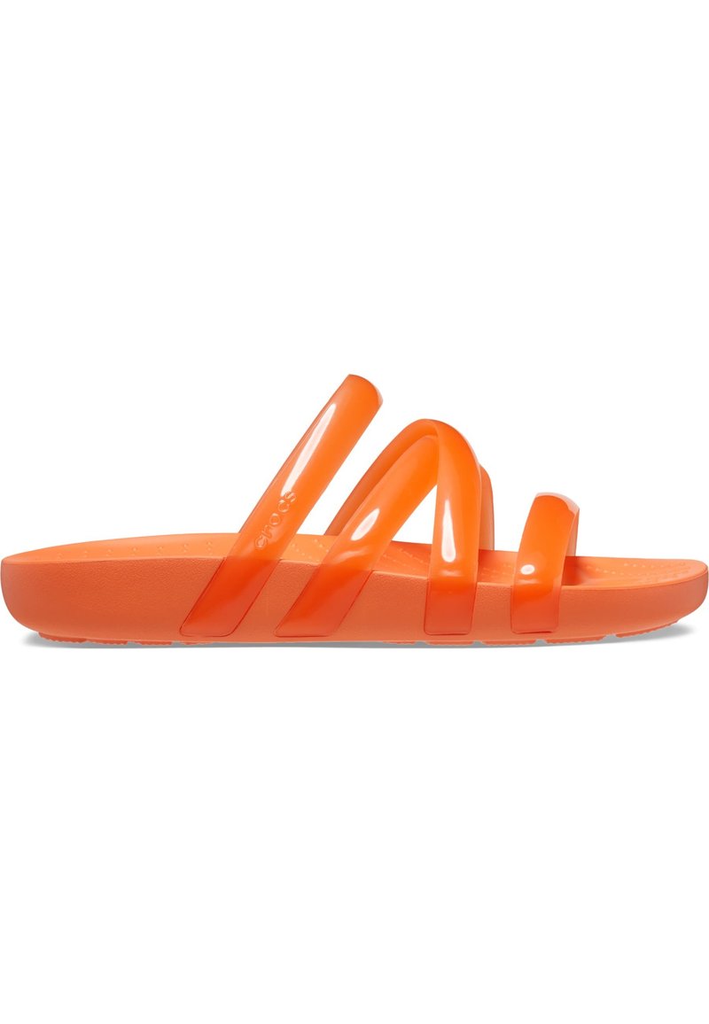 Crocs SPLASH GLOSSY STRAPPY - Badesandale - persimmon/orange-meliert ...