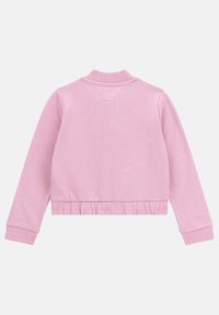 Guess SEITLICHE GLITZERSTICKEREI - Sweater met rits - rose/donkerroze ...