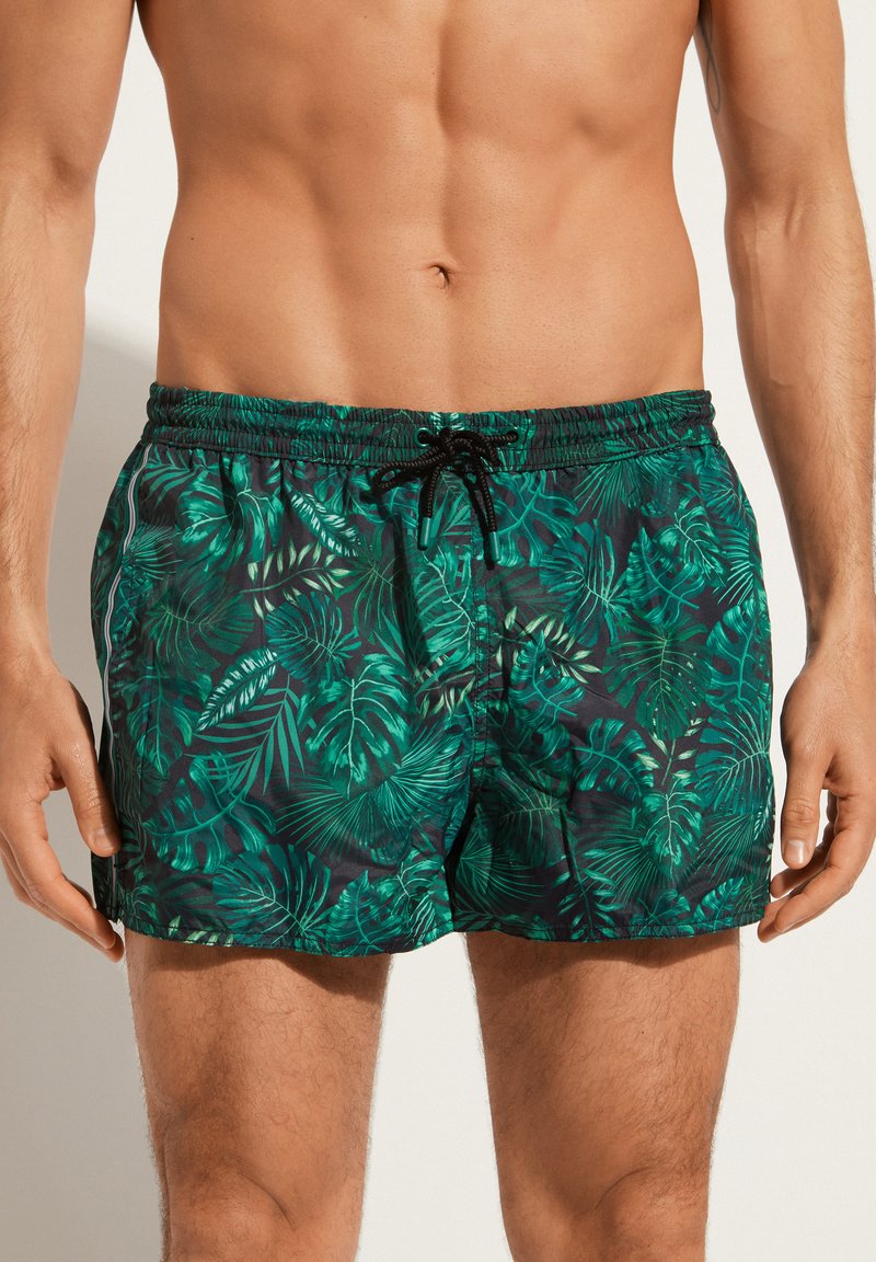 Calzedonia IBIZA - Swimming shorts - c dark leaves/light brown - Zalando.de