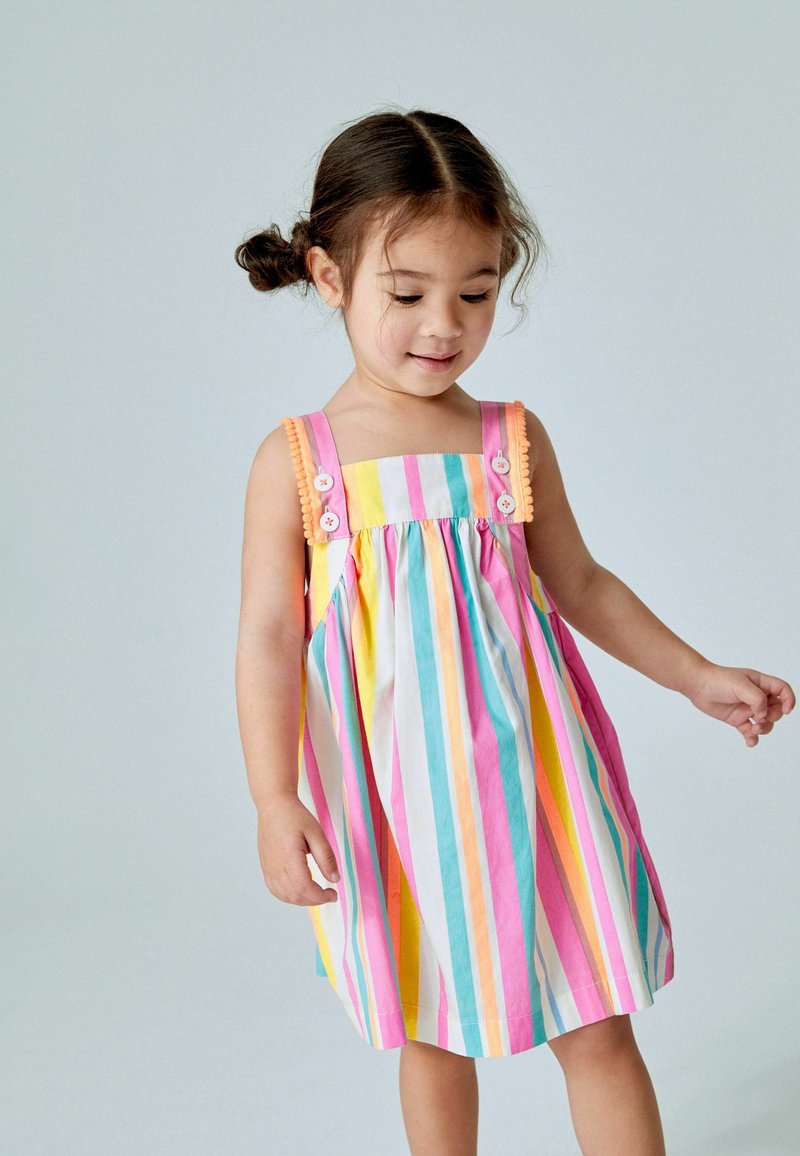 Next PRINTED COTTON SUNDRESS - Robe de jour - rainbow stripe/rose ...