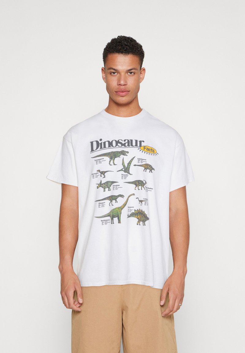 BDG Urban Outfitters DINOSAUR TEE - T-shirts print - white/hvid ...