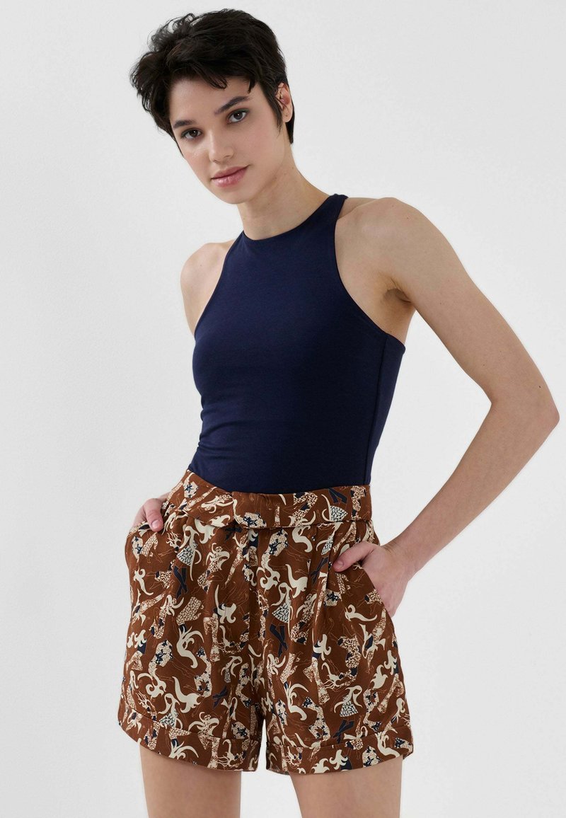 anou anou ALLOVER PRINT - Shorts - golden brown/lichtbruin - Zalando.nl
