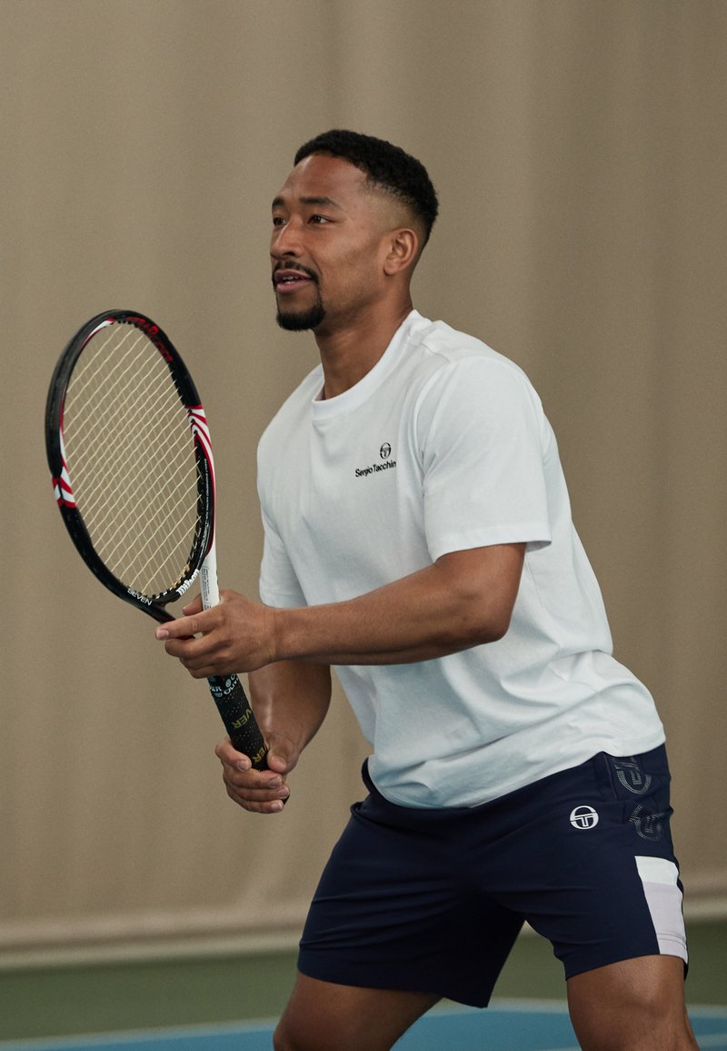 Sergio Tacchini BOLD - Basic T-shirt - white/black/white - Zalando.co.uk