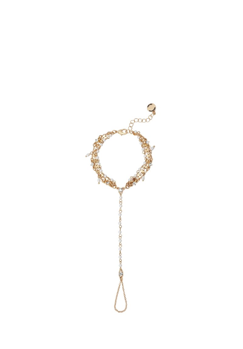 Steve Madden PEARL LAYERED STRAND HAND - Armbånd - natural/guldfarvet ...
