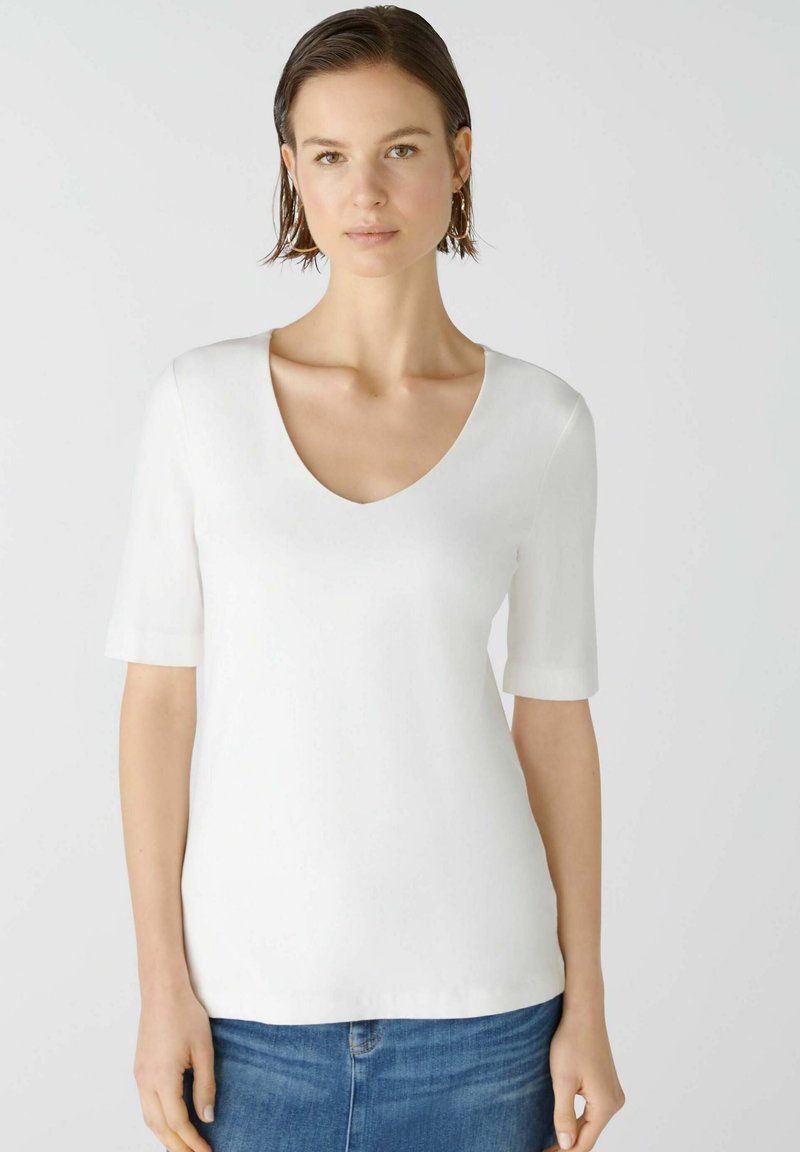 Oui MILANO-ARM - T-Shirt basic - cloud dancer/offwhite - Zalando.de