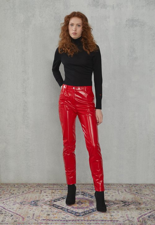 Ricano DONNA - Lederhose - red/rot - Zalando.ch