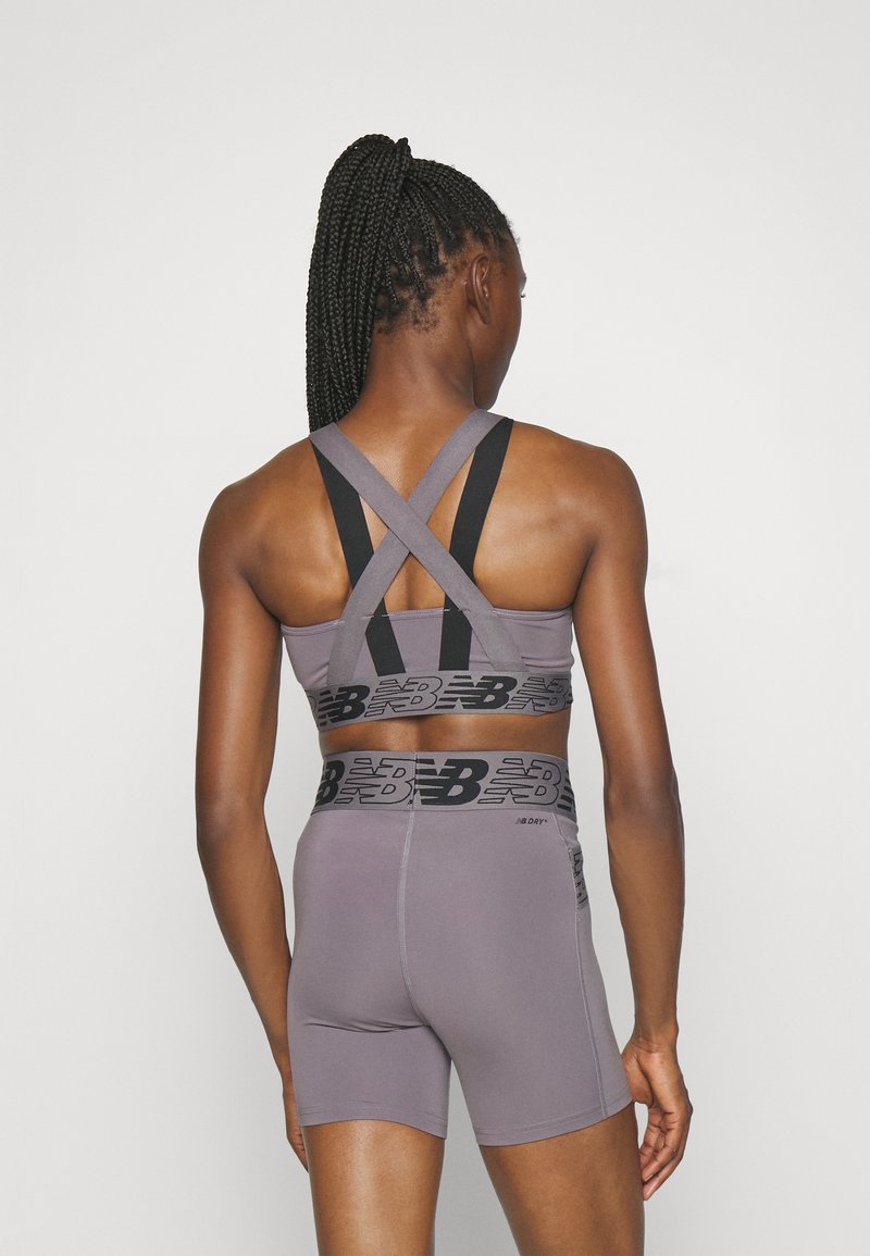 New Balance RELENTLESS CROP BRA - Medium support sports bra - zinc/grey ...