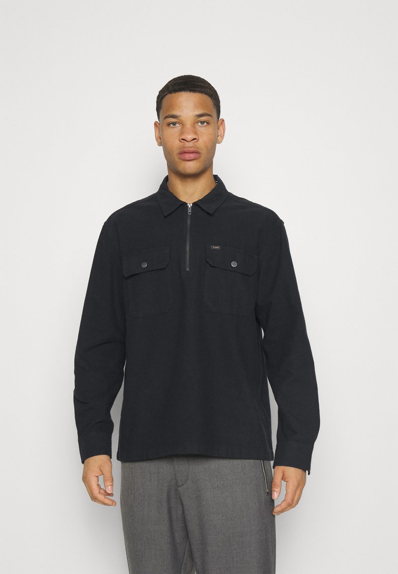 Lee HALF ZIP SHIRT - Shirt - black - Zalando.co.uk