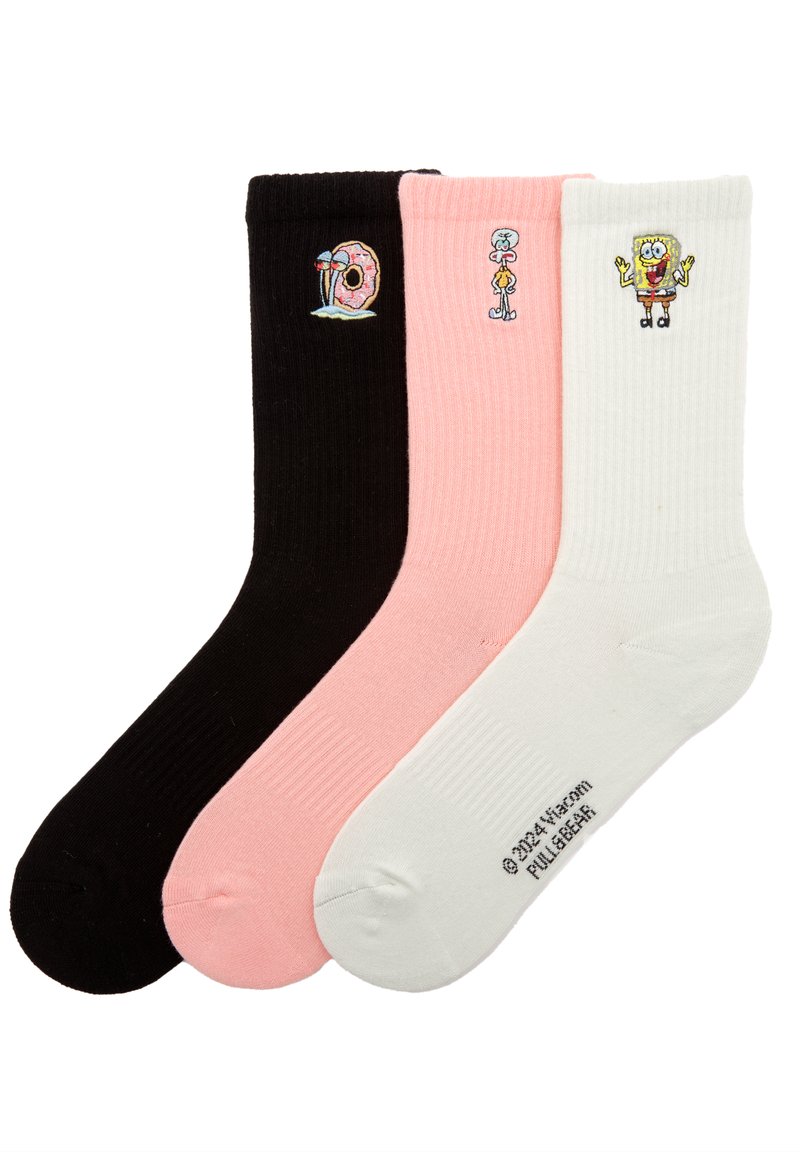 PULL&BEAR SPONGEBOB SQUAREPANTS - PACK OF 3 - Calze - black/nero - Zalando.it
