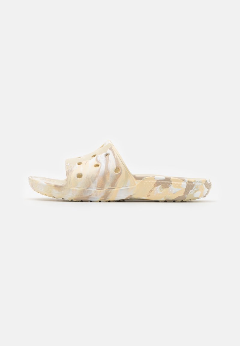 Crocs CLASSIC MARBLED SLIDE UNISEX - Rantasandaalit - bone/multi ...