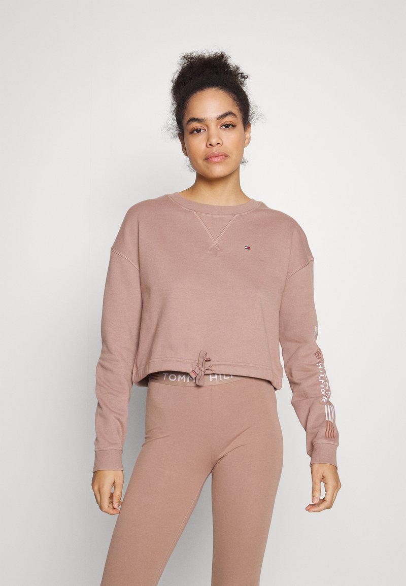 Tommy Hilfiger TRACK - Pyjama top - oat milk/light brown - Zalando.de