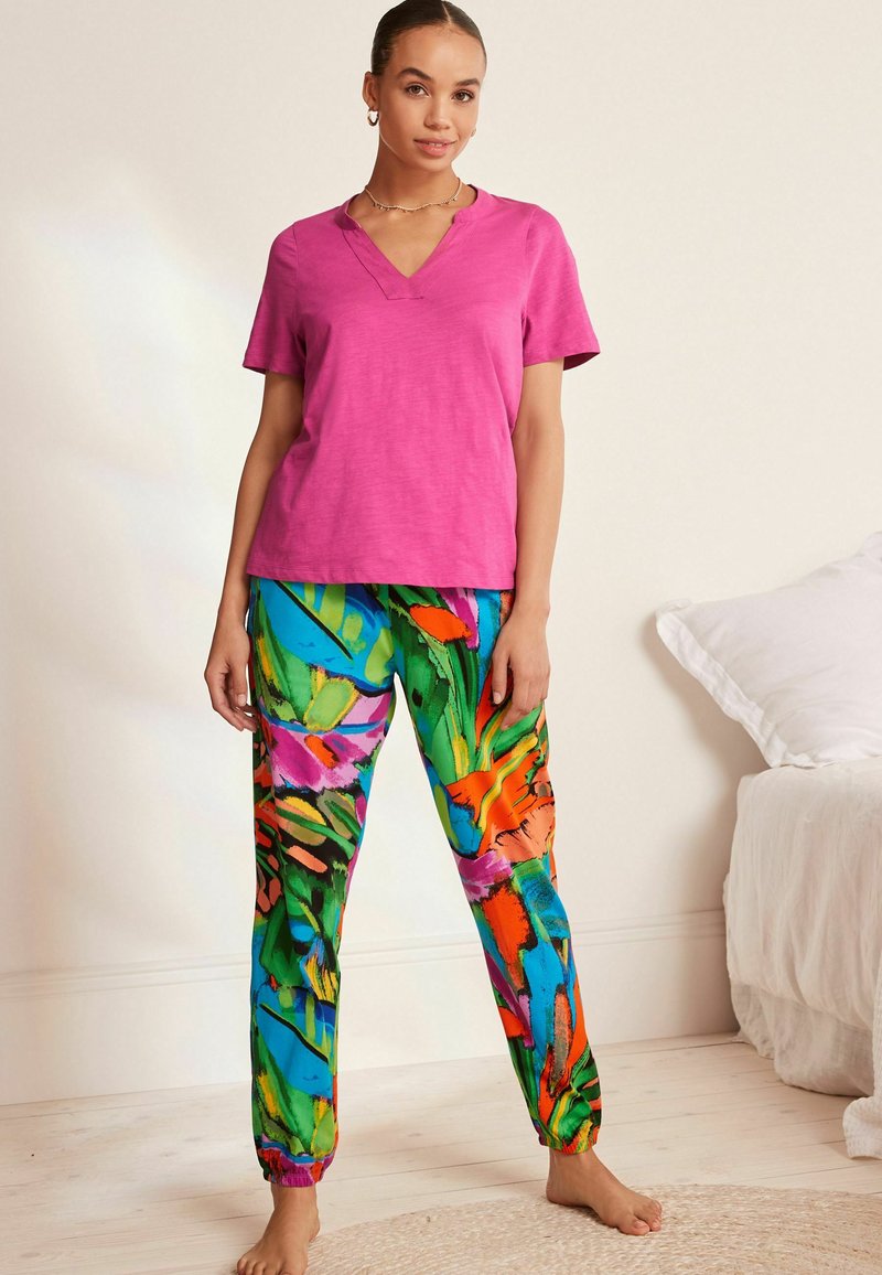 Next COTTON PYJAMAS - Pyjamas - purple floral orchid/syrenlila - Zalando.se