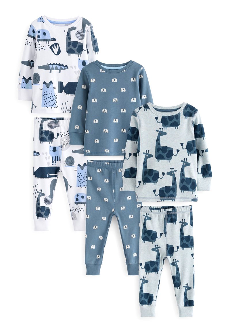 Next 3 PACK SNUGGLE - Pijama - blue white wild animals/blanco - Zalando.es