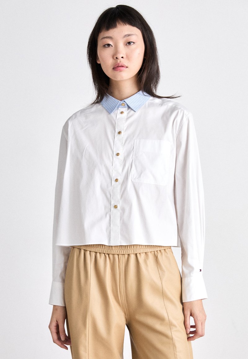 Tommy Hilfiger IVY STRIPE COLLAR BOXY - Button-down blouse - optic ...
