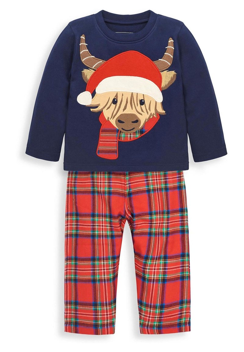 JoJo Maman Bébé HIGHLAND COW TARTAN - Nachtwäsche Set - navy/rot ...