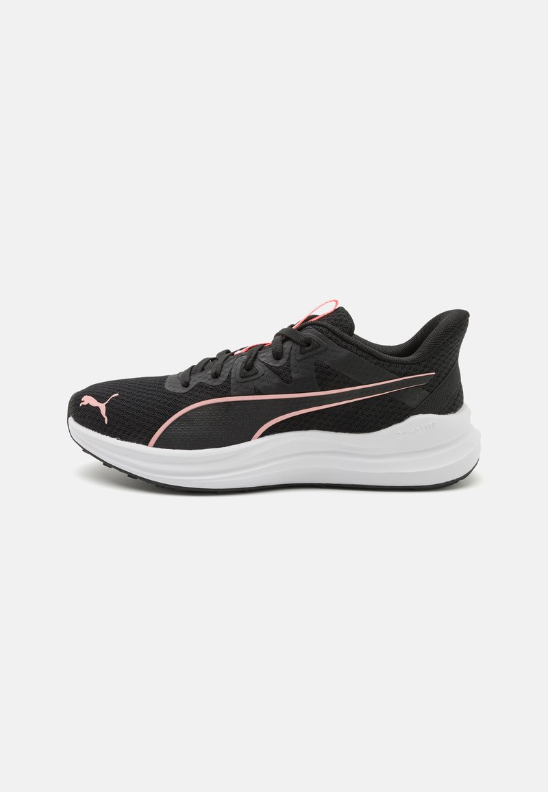 Puma REFLECT LITE - Neutral running shoes - black/koral ice/white/black ...