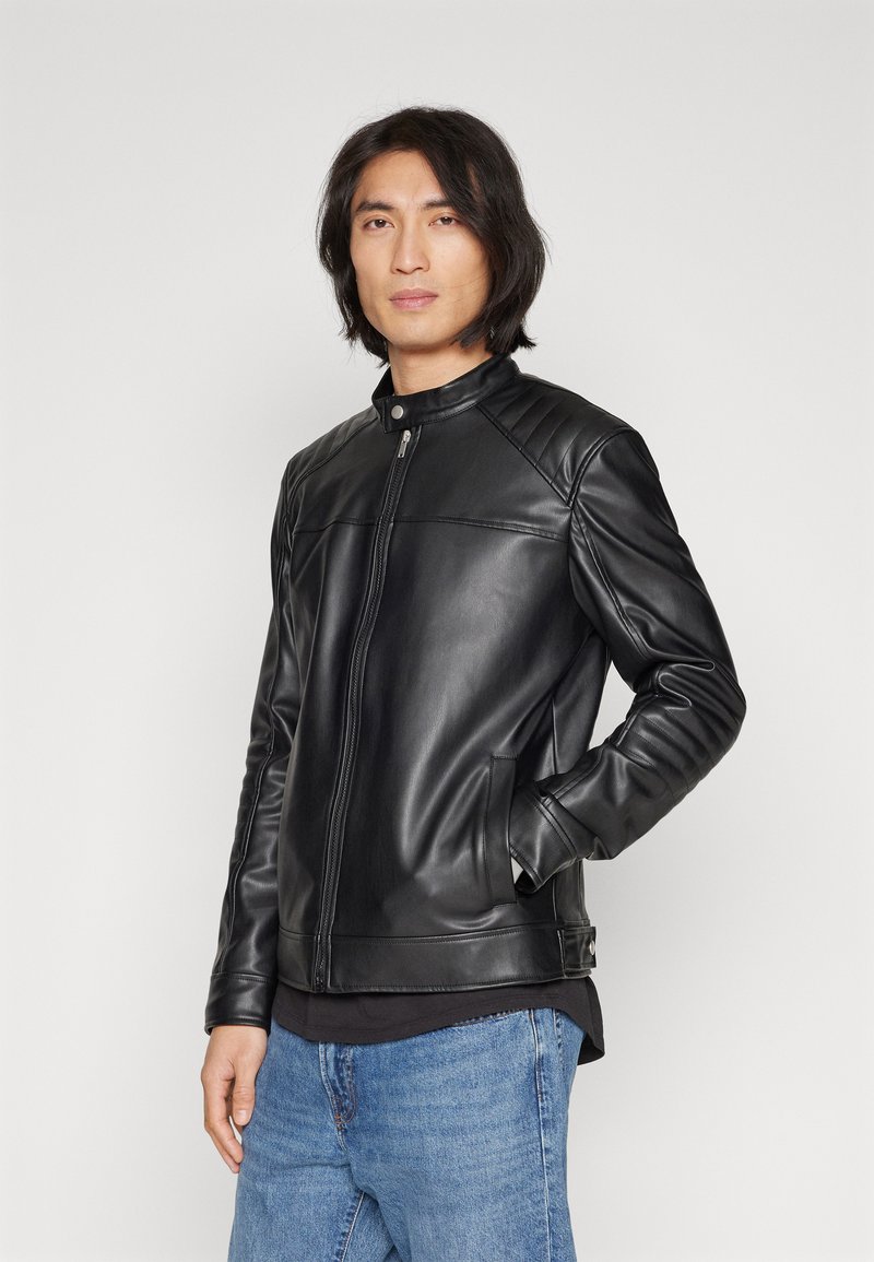 Pier One Faux leather jacket - black - Zalando.ie