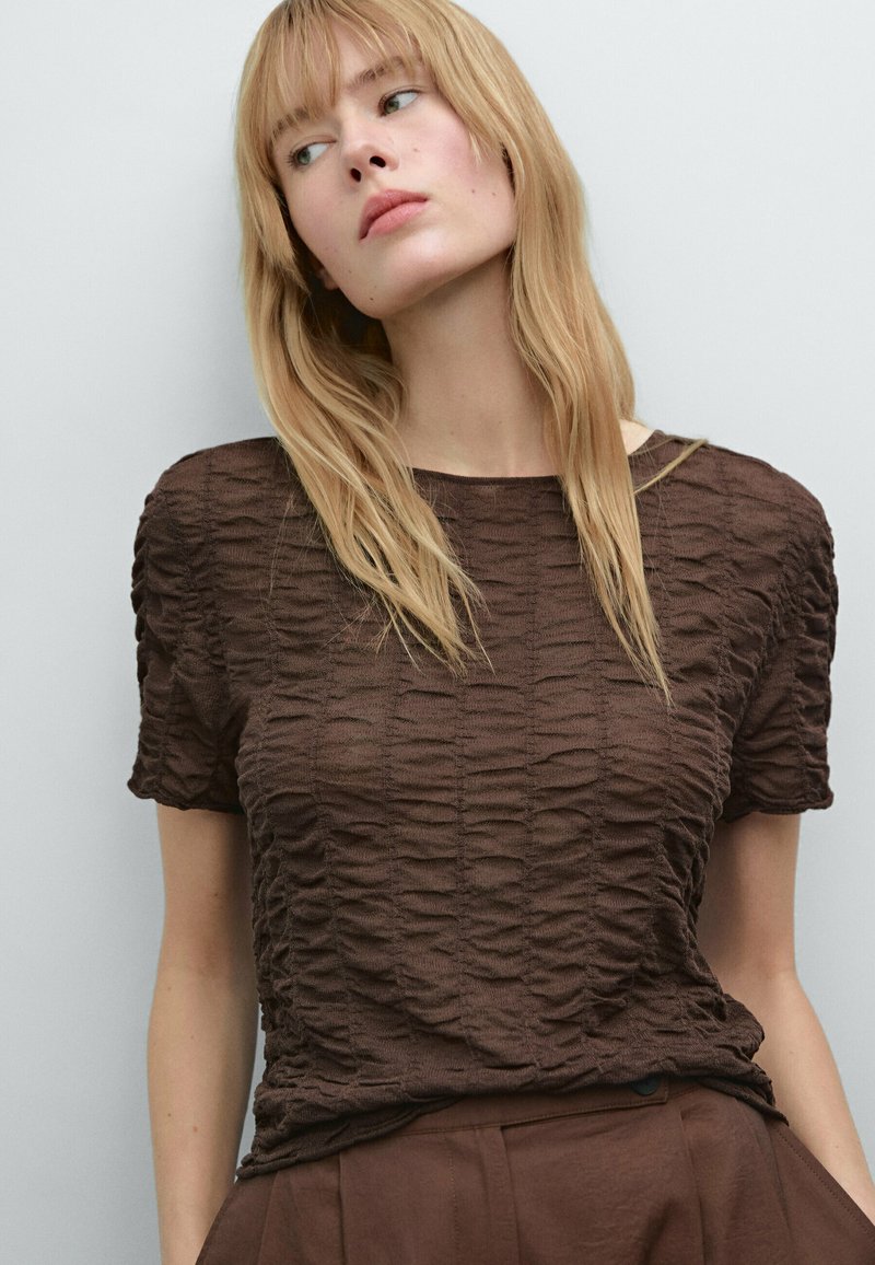 Massimo Dutti - T-shirt basic/brązowy - Zalando.pl