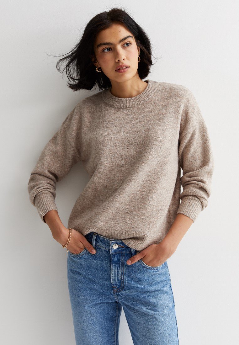 New Look KNIT CREW NECK - Strickpullover - mink/beige - Zalando.de