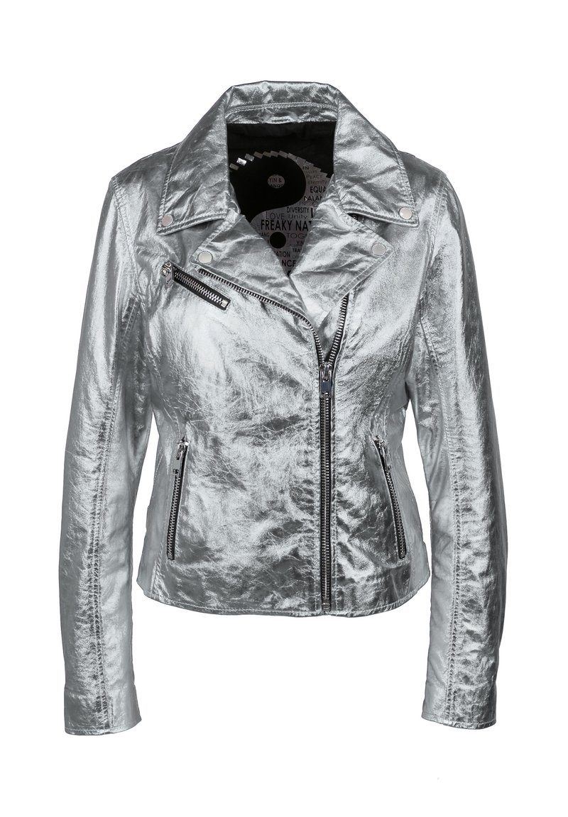 Freaky Nation GLORY DAY - Lederjacke - silver/silberfarben - Zalando