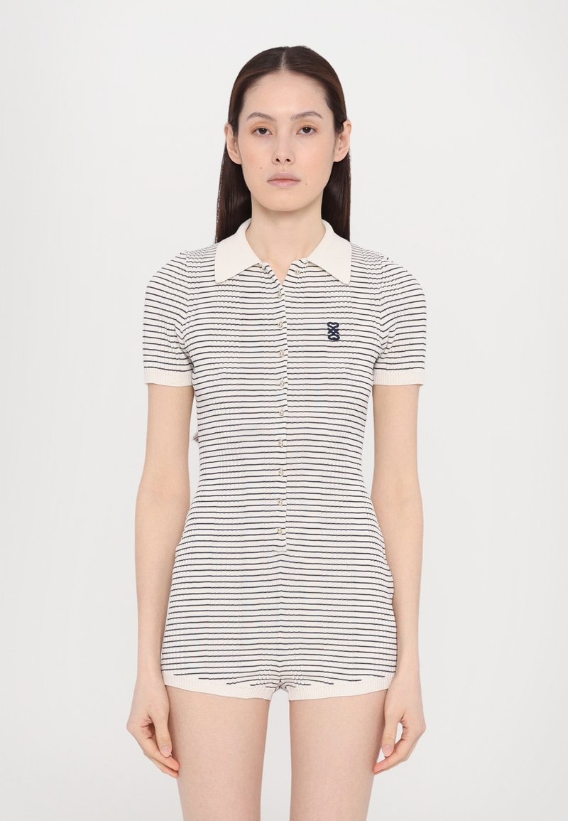 sandro COMBI MAILLE RODERIE LOGO - Lühikeste varrukatega bodi - ecru ...