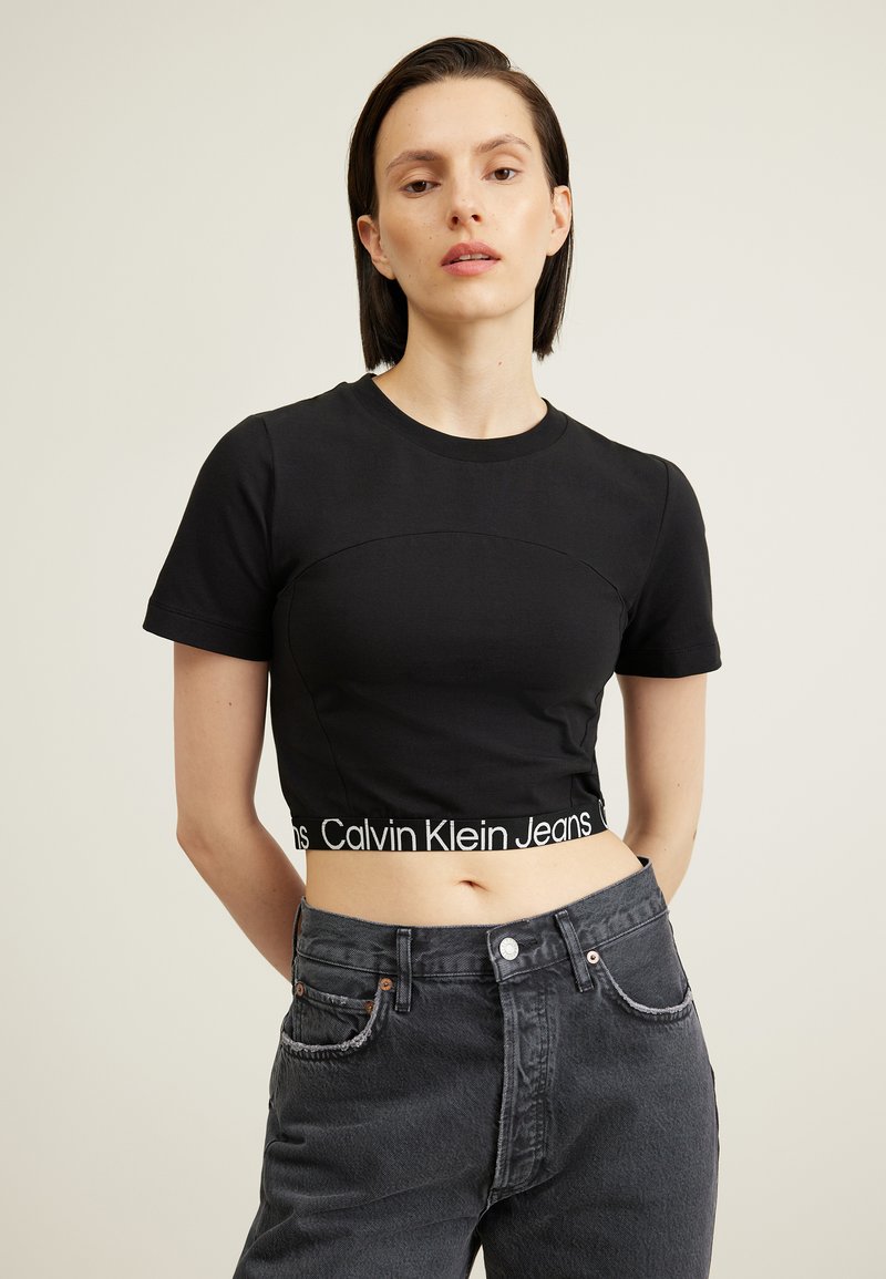 Calvin Klein Jeans WAIST LOGO ELASTIC SHORT SLEEVE - Print T-shirt ...