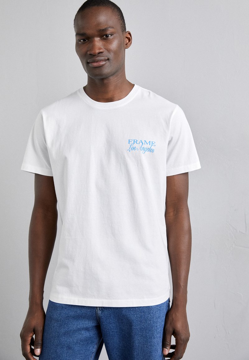 FRAME LA LOGO TEE - Basic T-shirt - white/white denim - Zalando.de