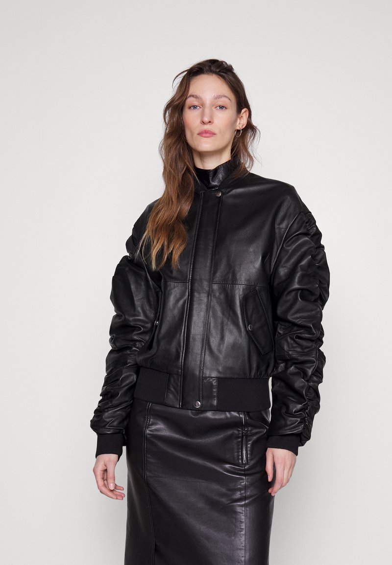 STUDIO ID MAYRA JACKET - Leather jacket - black - Zalando.co.uk