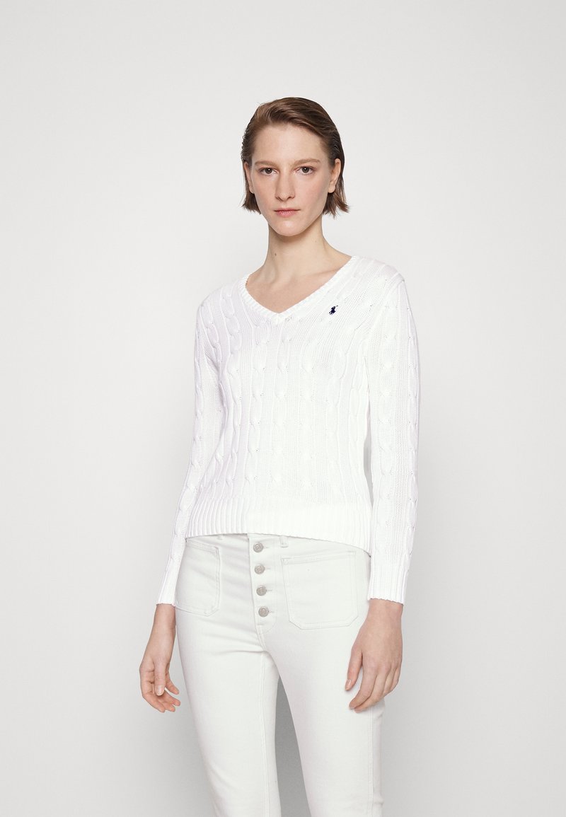 Polo Ralph Lauren KIMBERLY LONG SLEEVE - Sweter - white/biały - Zalando.pl