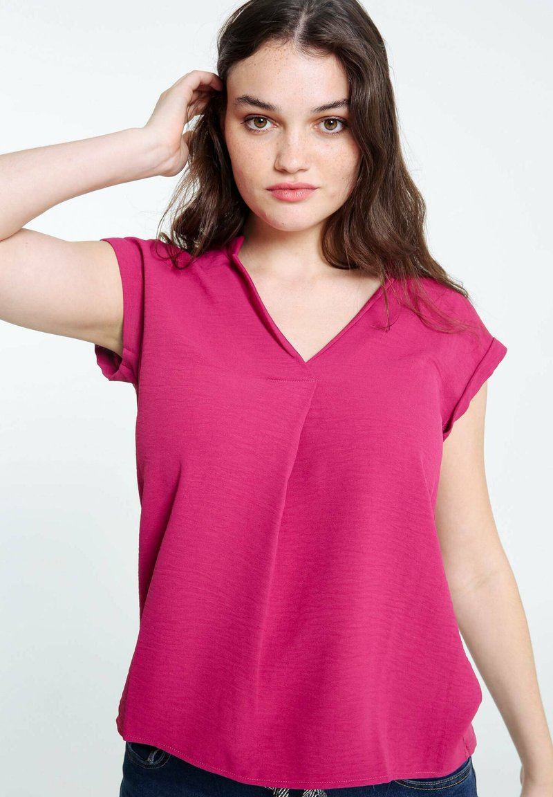 Cassis UNIFARBENES MIT - T-shirt basic - violet/donkerpaars - Zalando.be