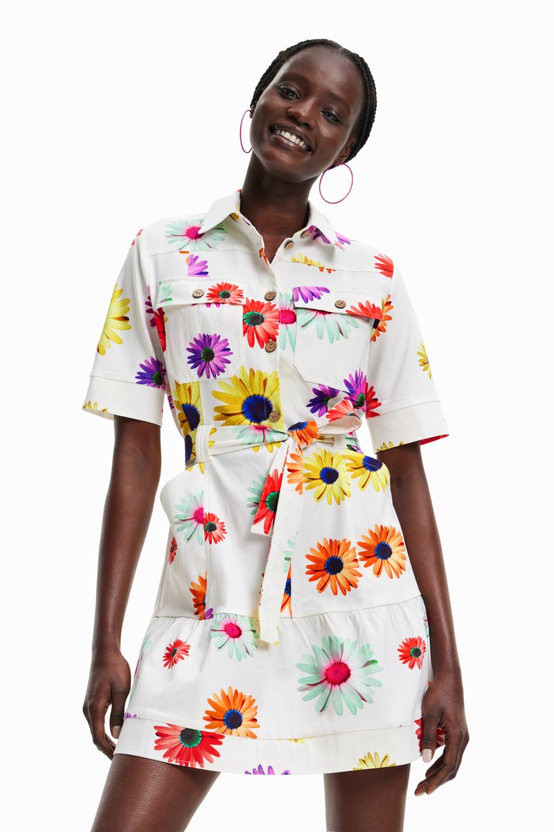 Desigual VEST BELGICA - Skjortklänning - off white/vit - Zalando.se