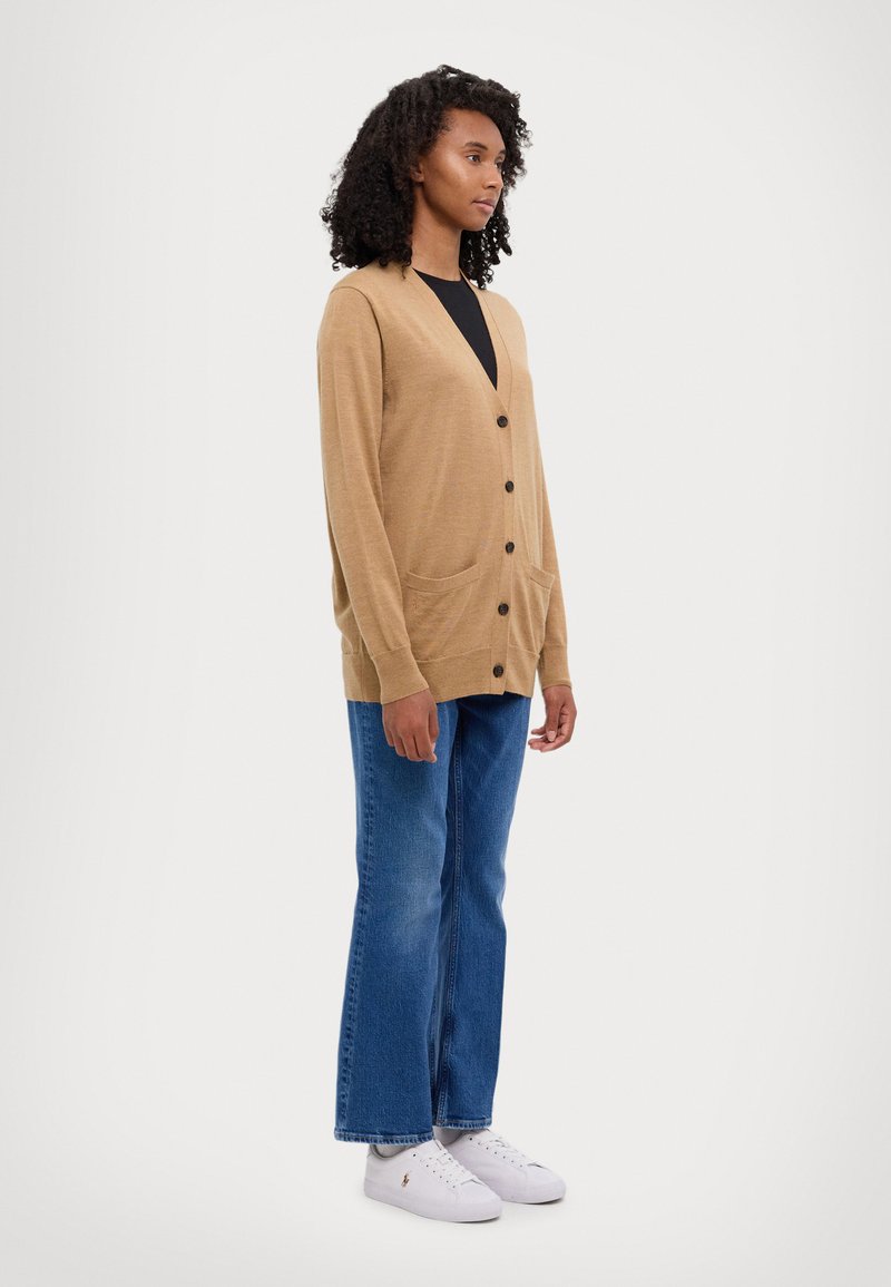 Polo Ralph Lauren WOOL LONG CARDIGAN - Cardigan - camel melange/camel ...