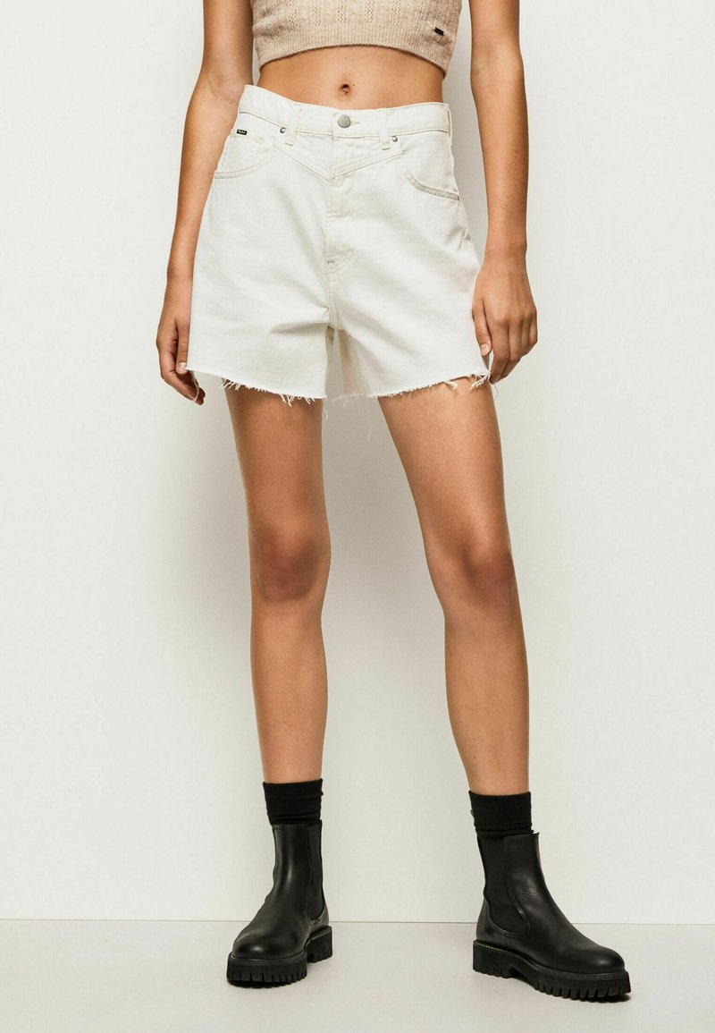 Pepe Jeans RACHEL - Jeans Shorts - denim/white denim - Zalando.ch